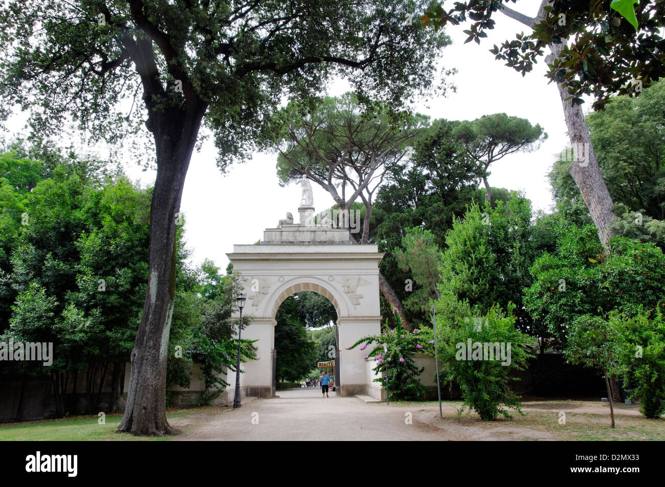 Rome. Italy. View of the 18th century Triumphal type arch gate (Arco di ...