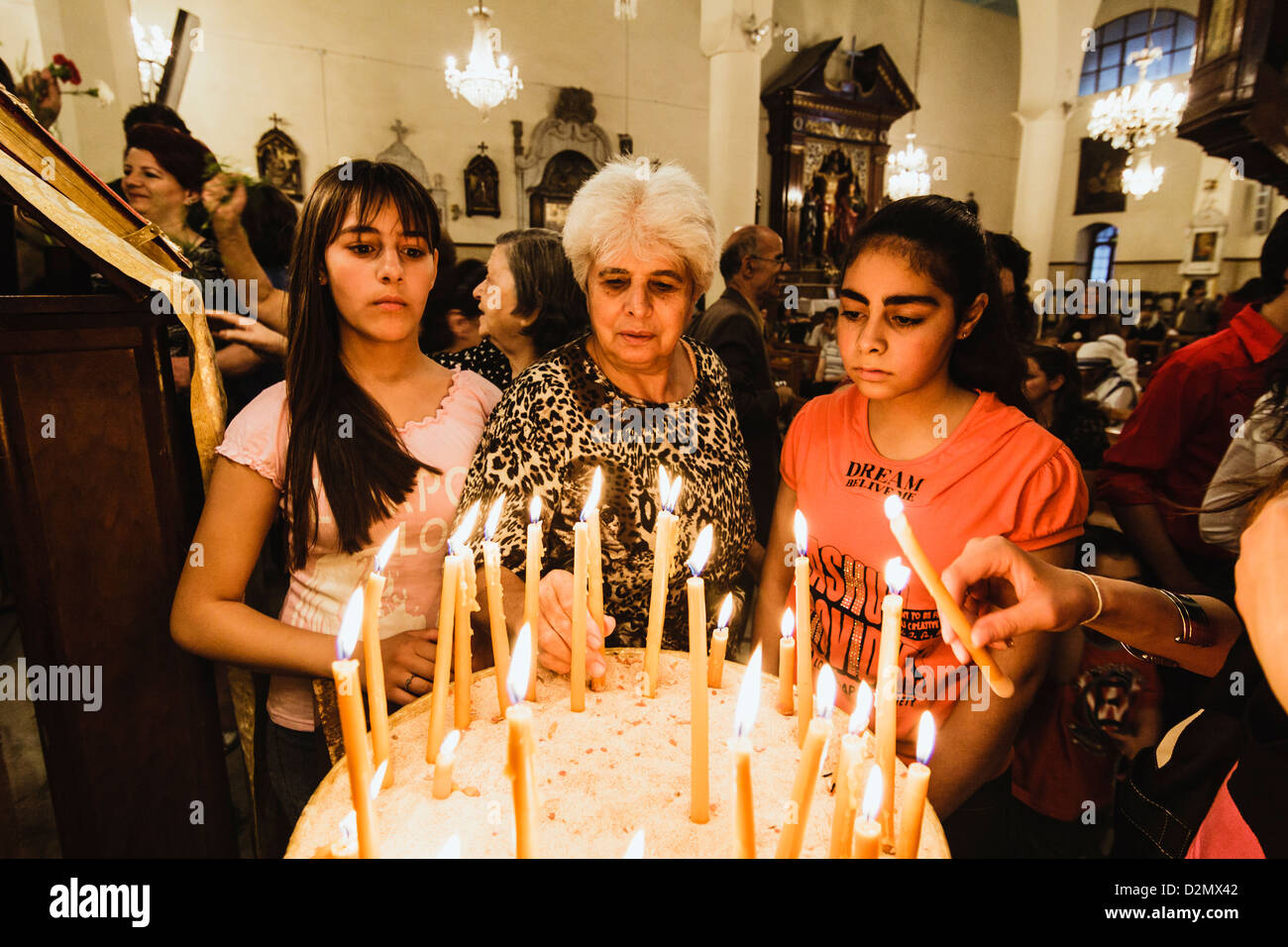 Arab Syrian Catholic Christians at the church of St Paul, Seat of the ...