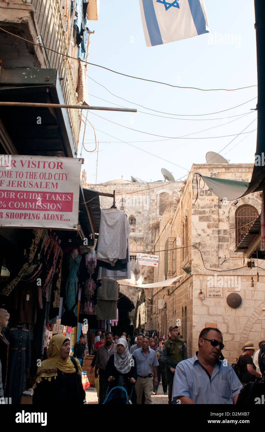 Jerusalem,old city,Muslim quarter, inside the streets Stock Photo - Alamy