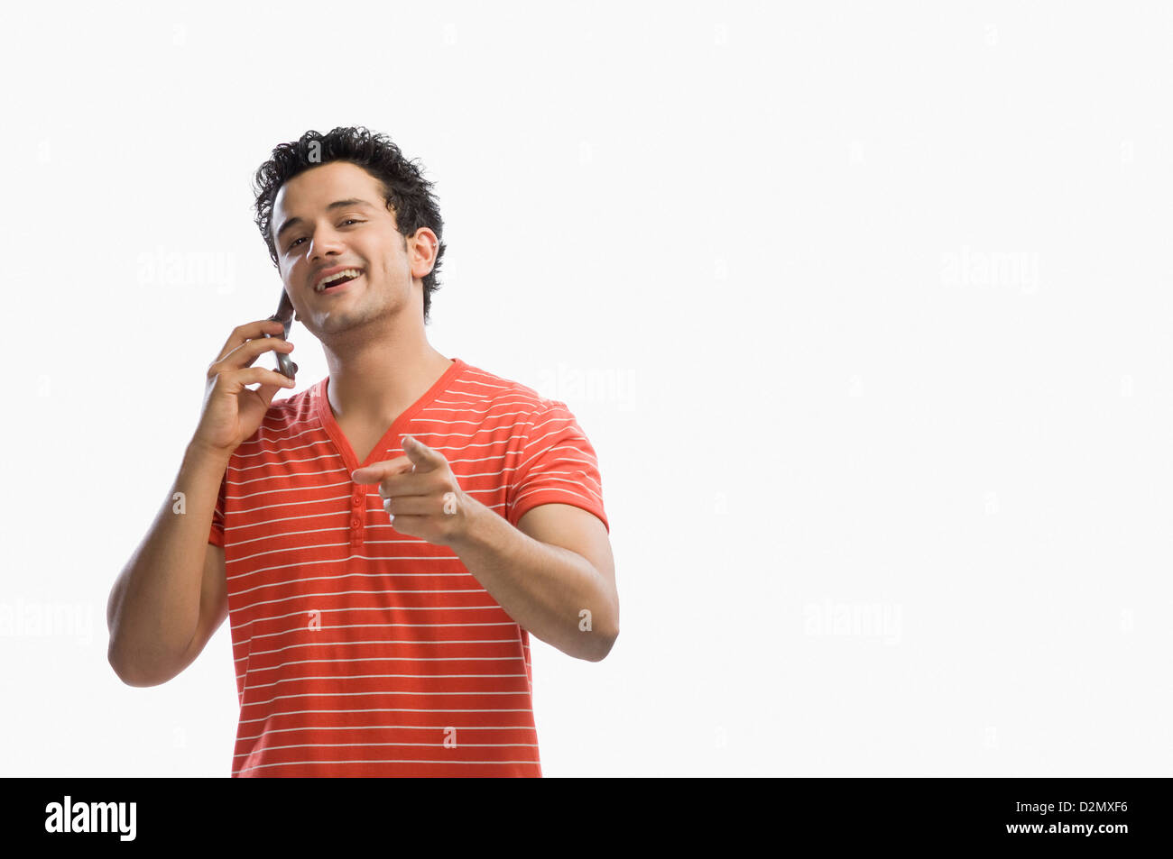 Portrait happy man talking on Cut Out Stock Images & Pictures - Alamy