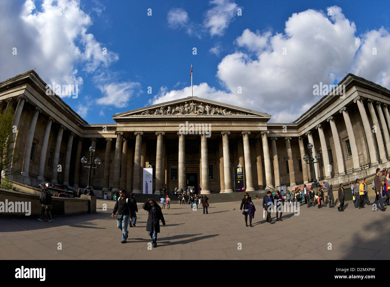 Classical facade of the British Museum, London, England, UK, GB ...