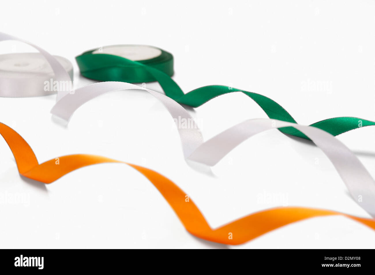 Ribbons representing Indian flag colors Stock Photo - Alamy