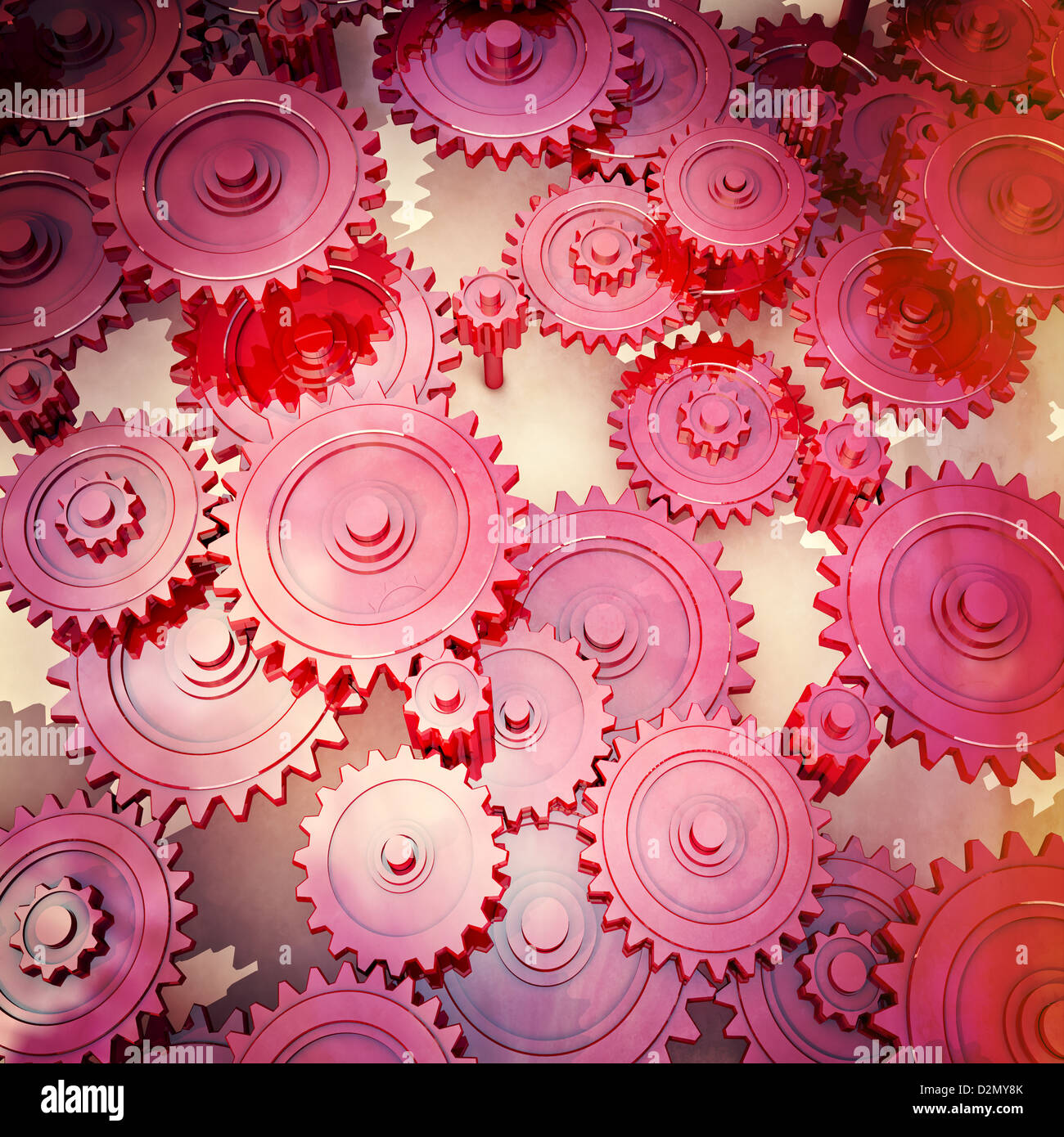 3d image of red gear Stock Photo - Alamy