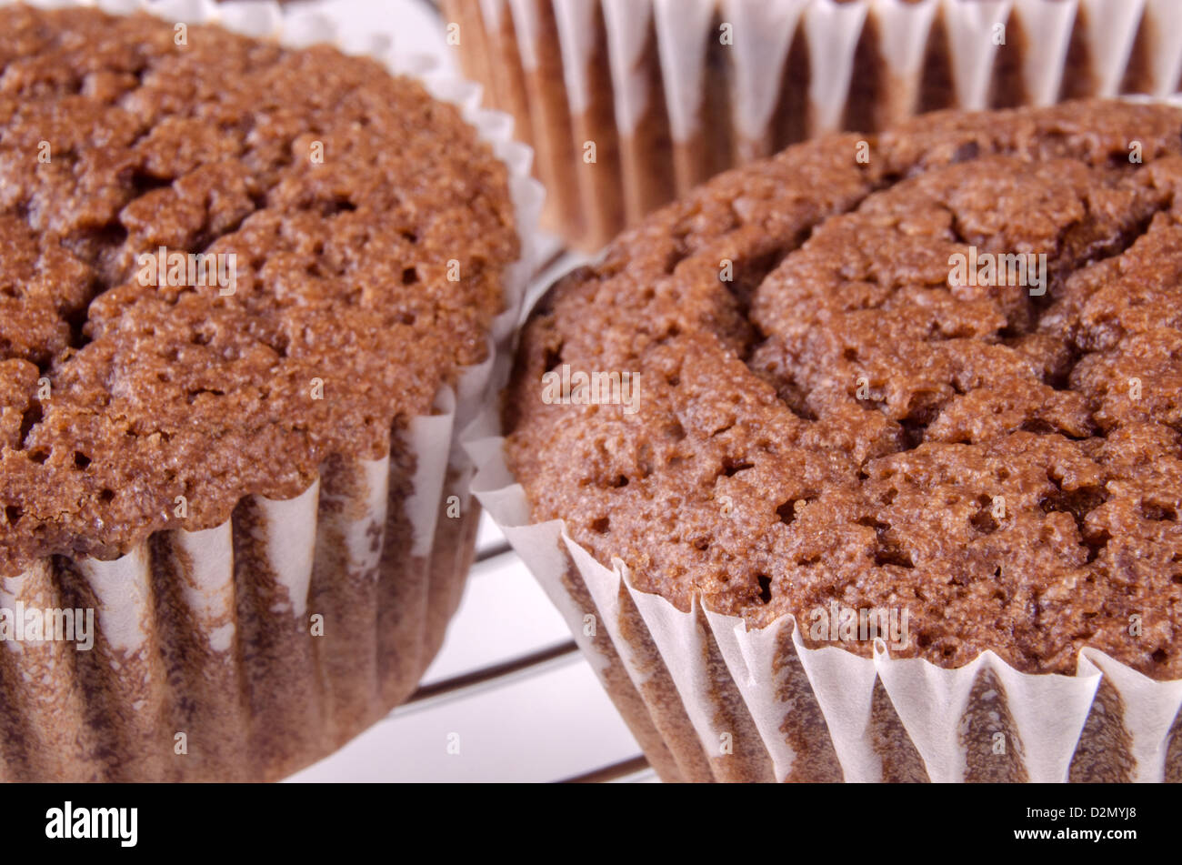 some chocolate cupcake on a cooling rack Stock Photo - Alamy