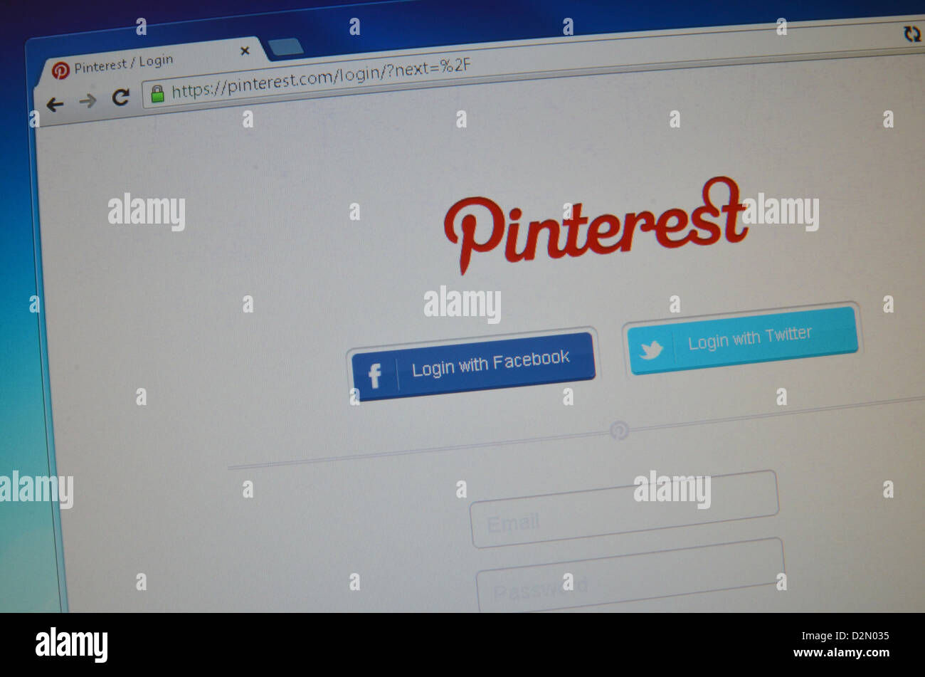 Pinterest.com website screenshot Stock Photo - Alamy