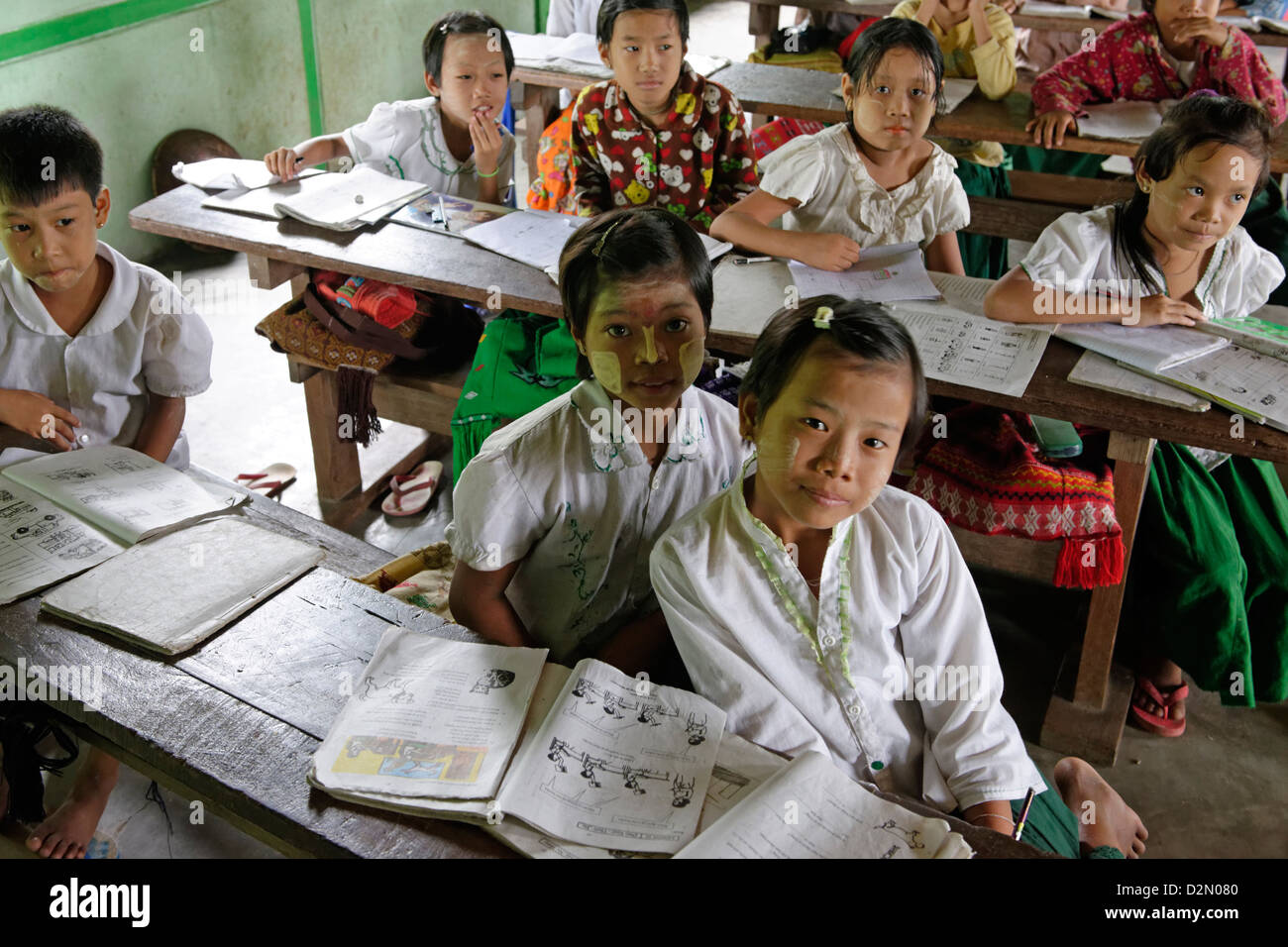 Primary school, Thet Kel Kyin village, Indaw area. Sagaing Division ...