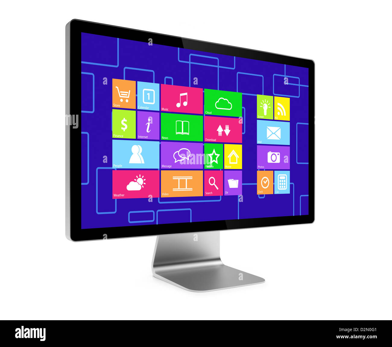 3d illustration of computer screen isolated Stock Photo - Alamy