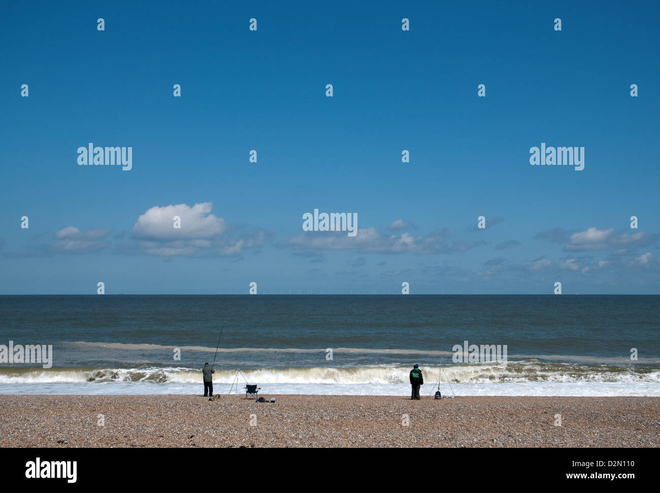 Beach fishing at Cley-next-the-sea, Norfolk, UK Stock Photo - Alamy