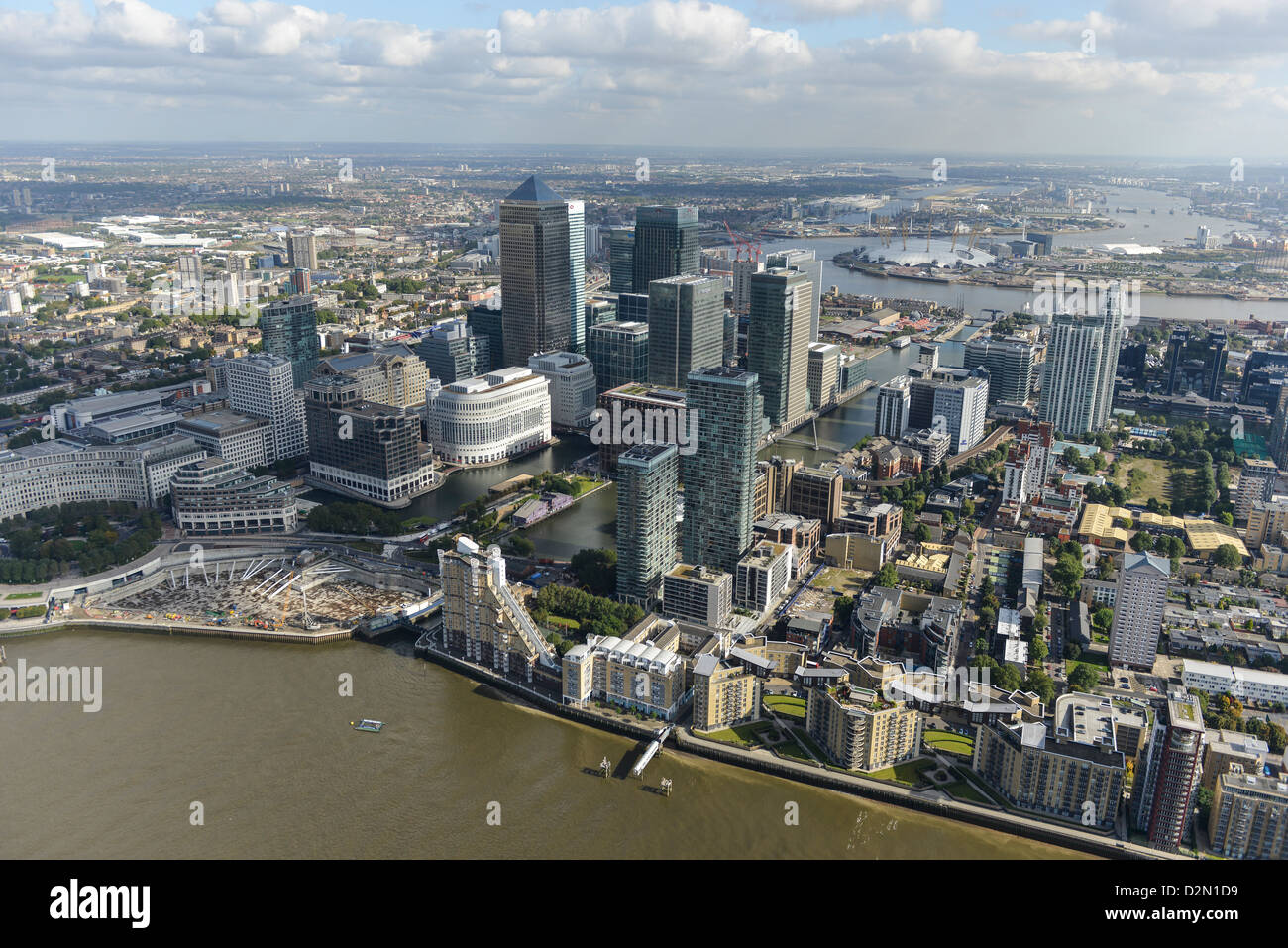 Aerial photograph of Canary Wharf London Stock Photo - Alamy