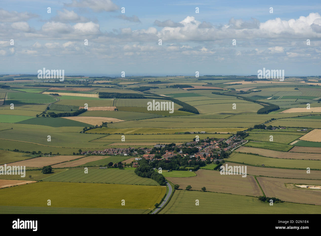 Aerial photograph of countryside in the East Riding of Yorkshire Stock ...
