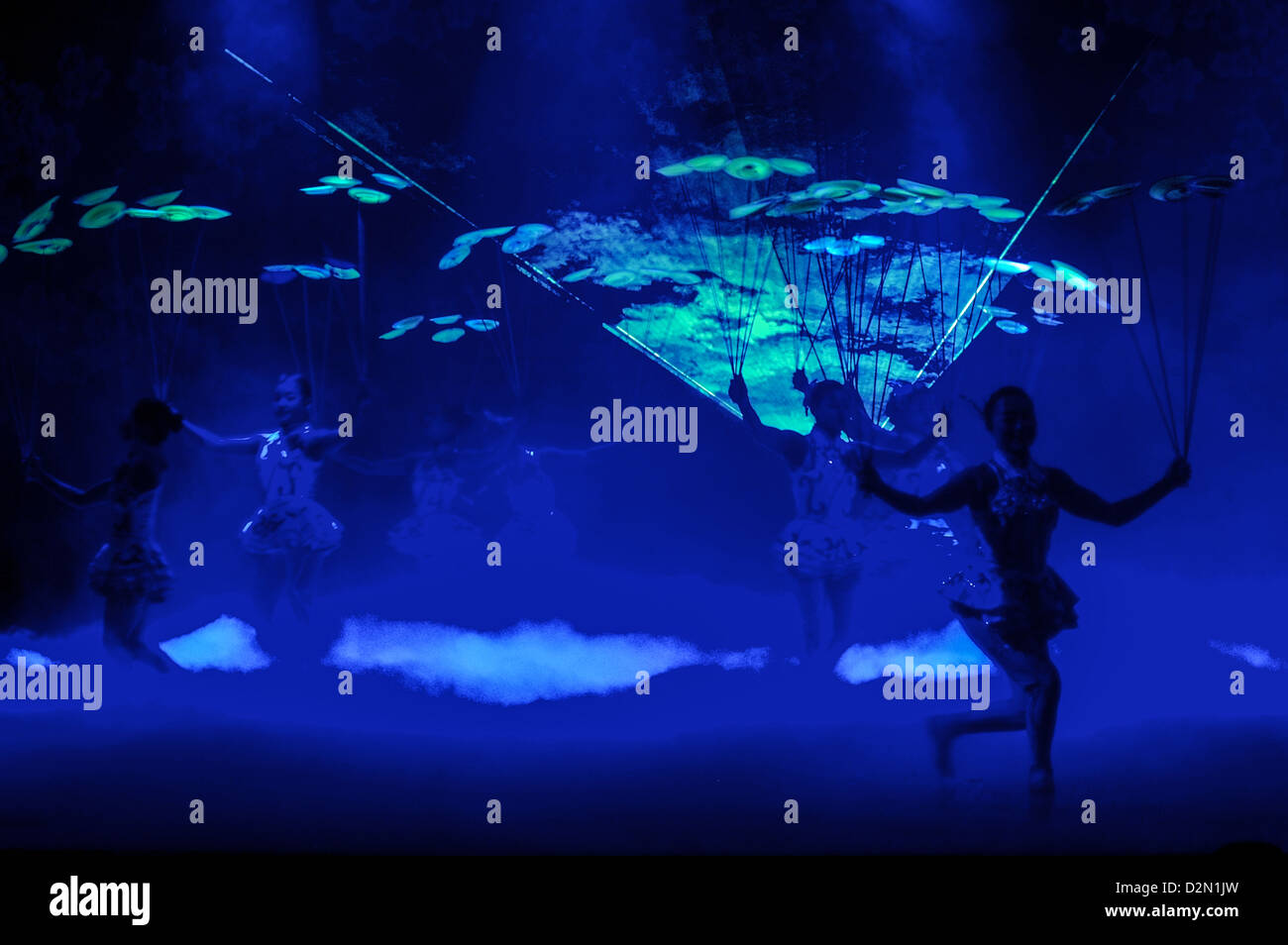 Acrobats perform in a show, Beijing, China Stock Photo - Alamy
