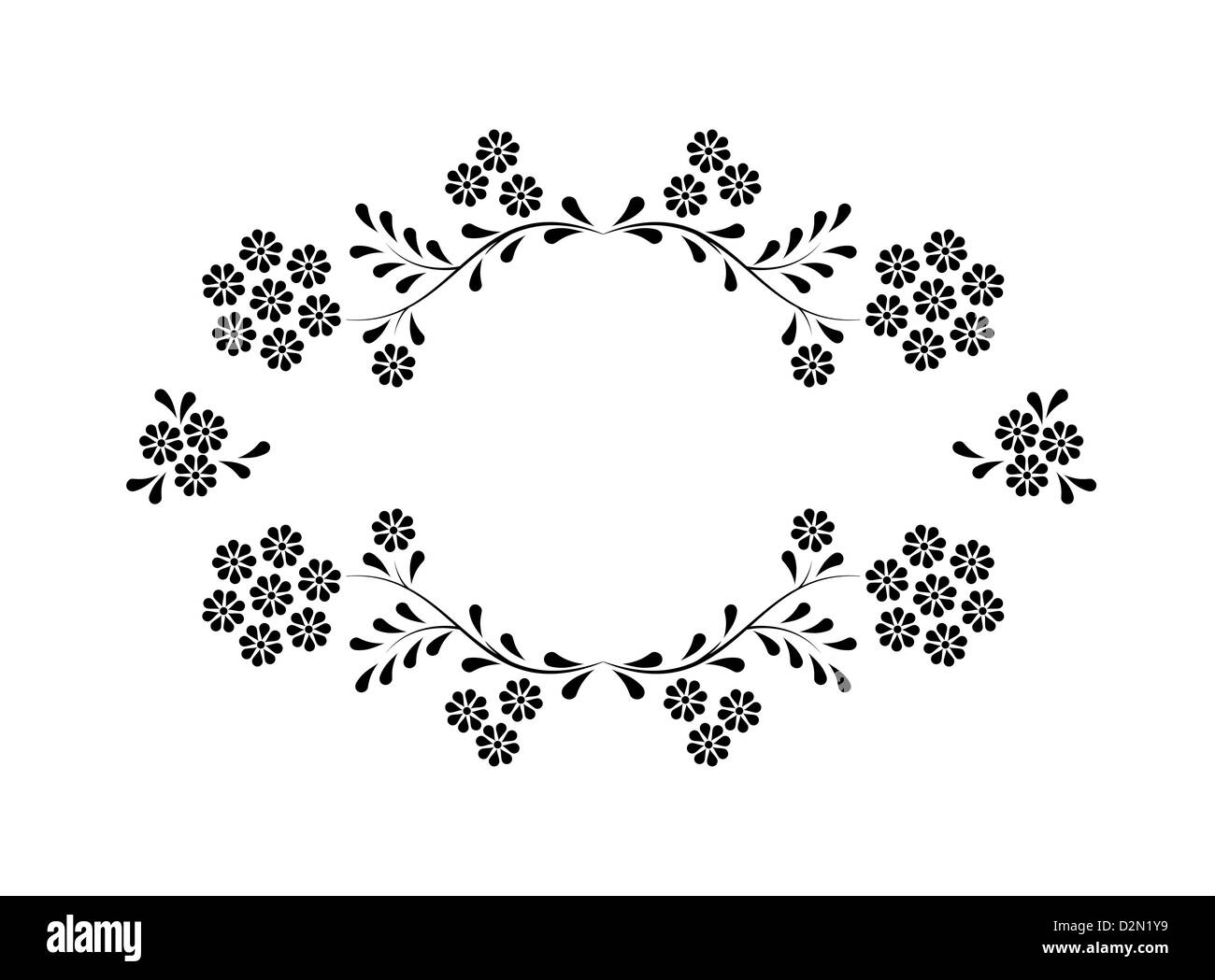 Floral border black white Cut Out Stock Images & Pictures - Alamy