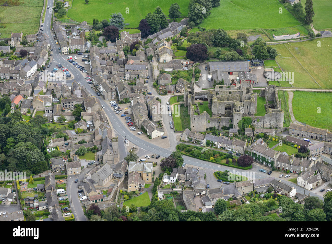 Aerial photograph of Leyburn North Yorkshire Stock Photo - Alamy