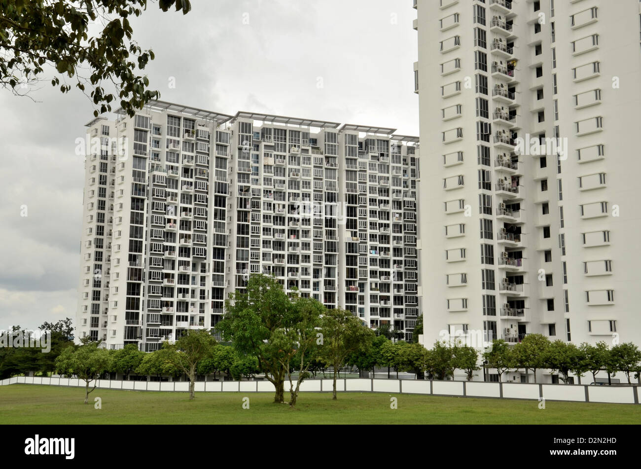 A modern condominium / condo apartment buildings in Singapore. Note the ...