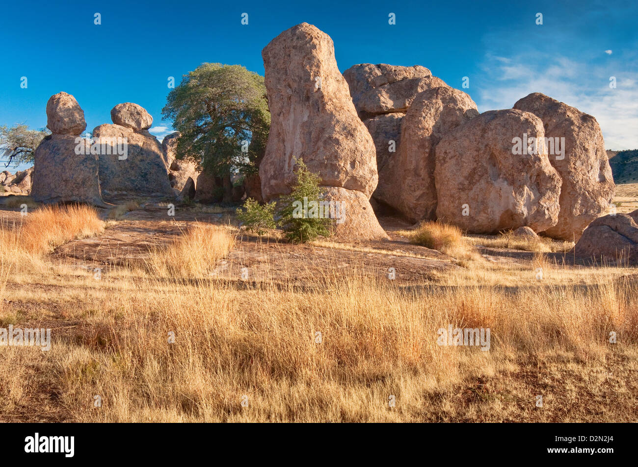 Volcanic rock formations at City of Rocks State Park, Mimbres Valley ...