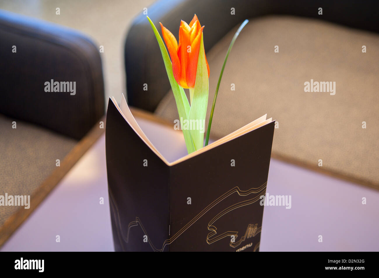 Flower and Menu Stock Photo - Alamy