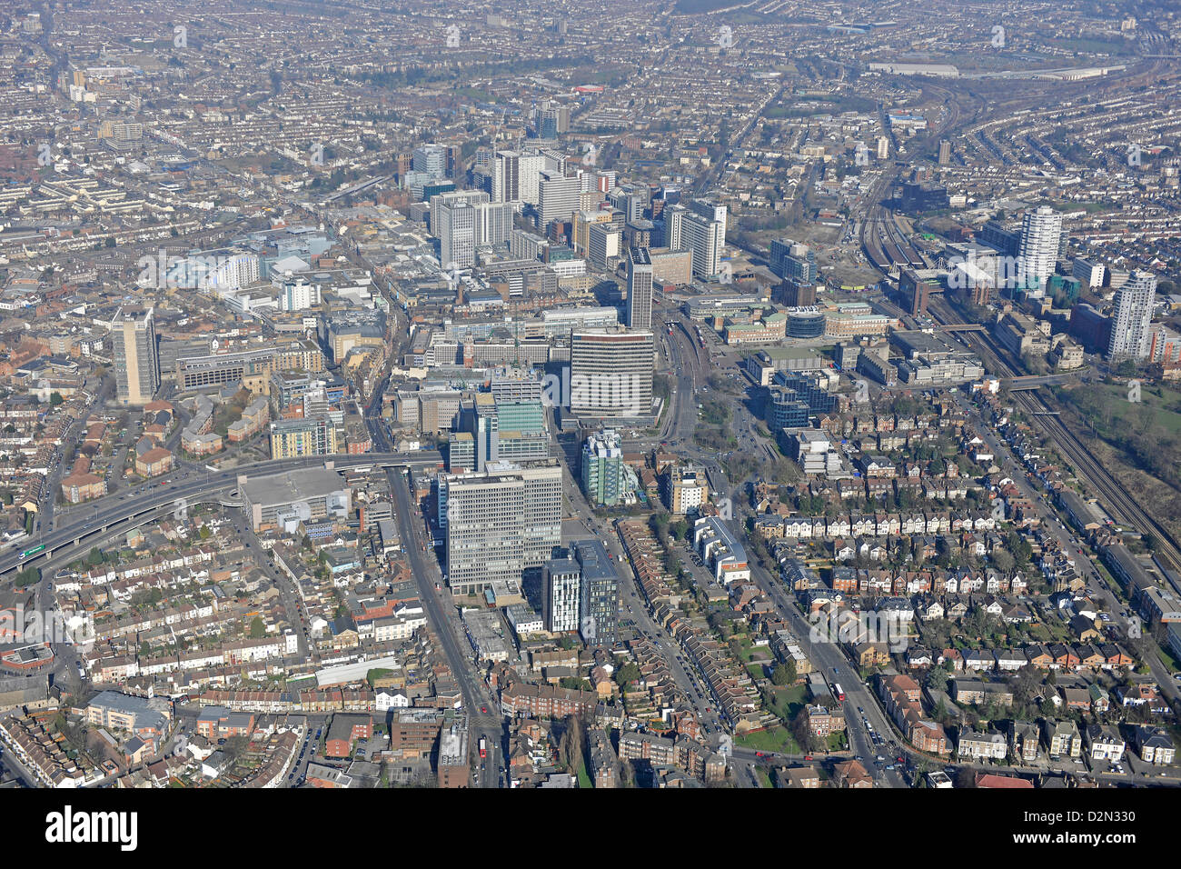 Aerial photograph of Croydon Town centre Stock Photo - Alamy