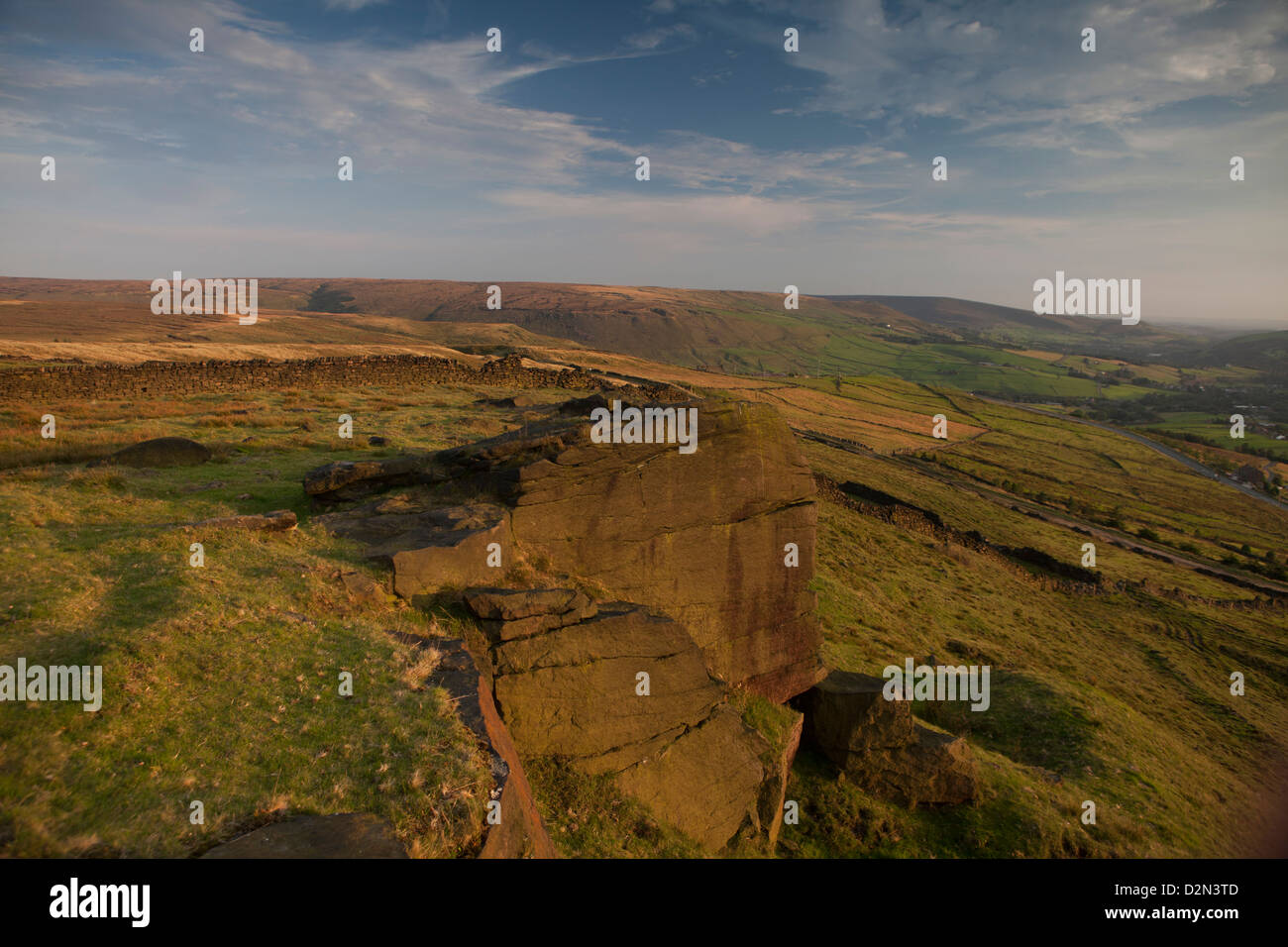 View from Standedge above Castleshaw looking towards Saddleworth Moor ...