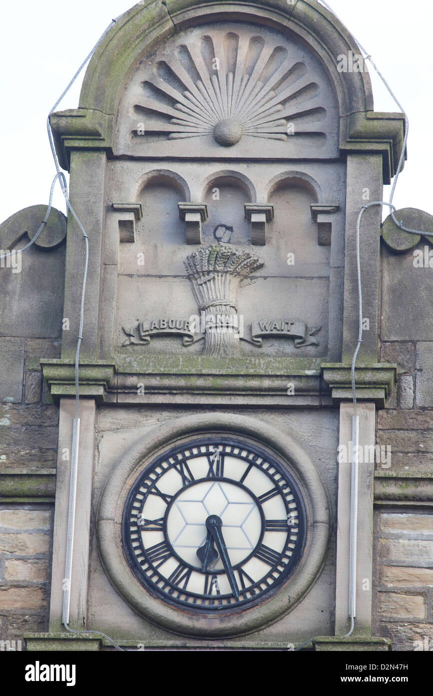 Saddleworth stonework in buildings clocktower hi-res stock photography ...