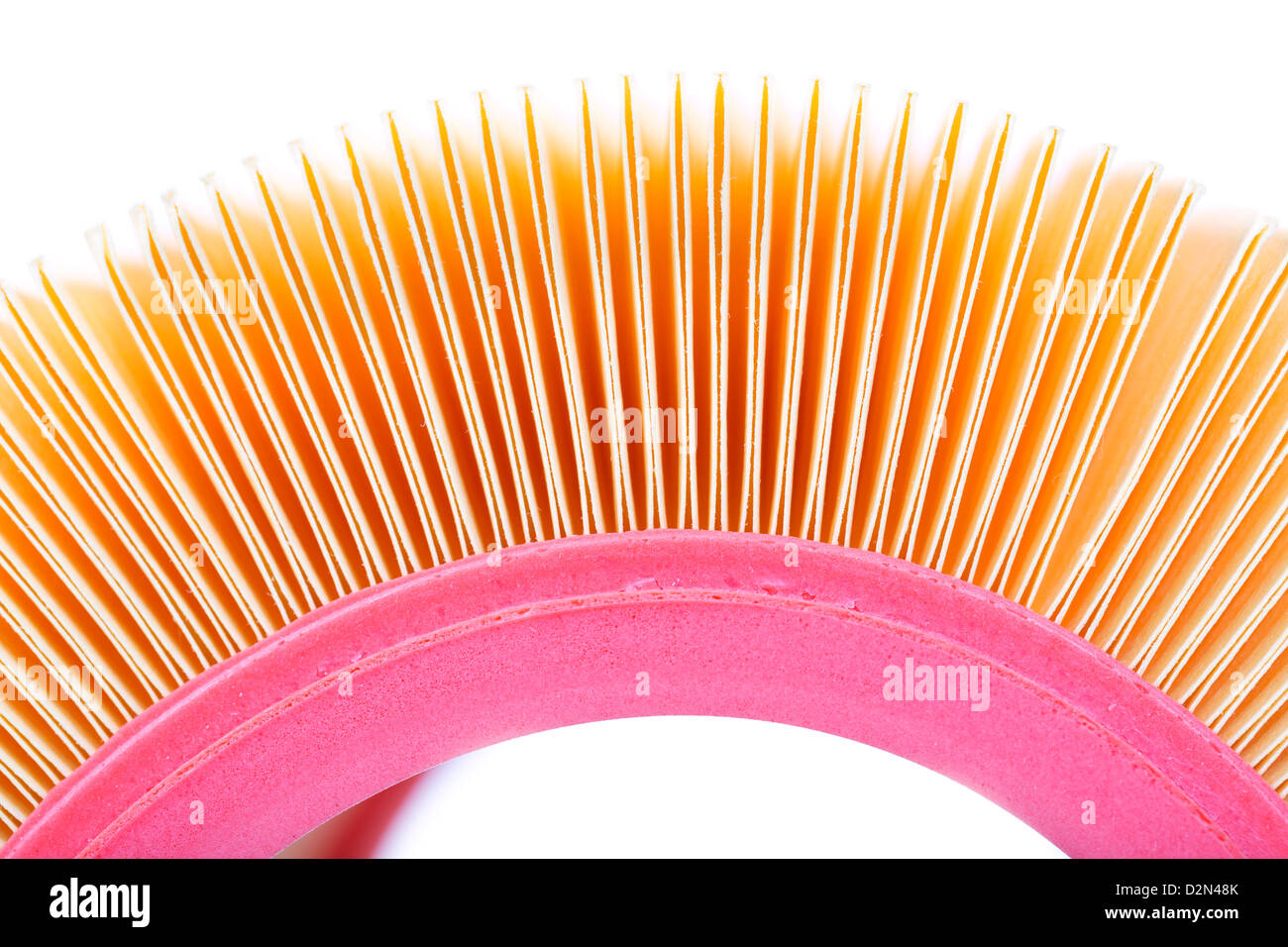 Yellow paper air filter for cars up close. Isolate on white Stock Photo ...