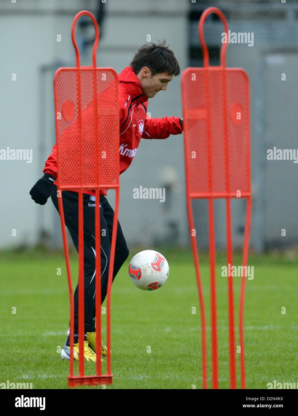 Striker Srdjan Lakic practices with Eintracht Frankfurt in Frankfurt ...