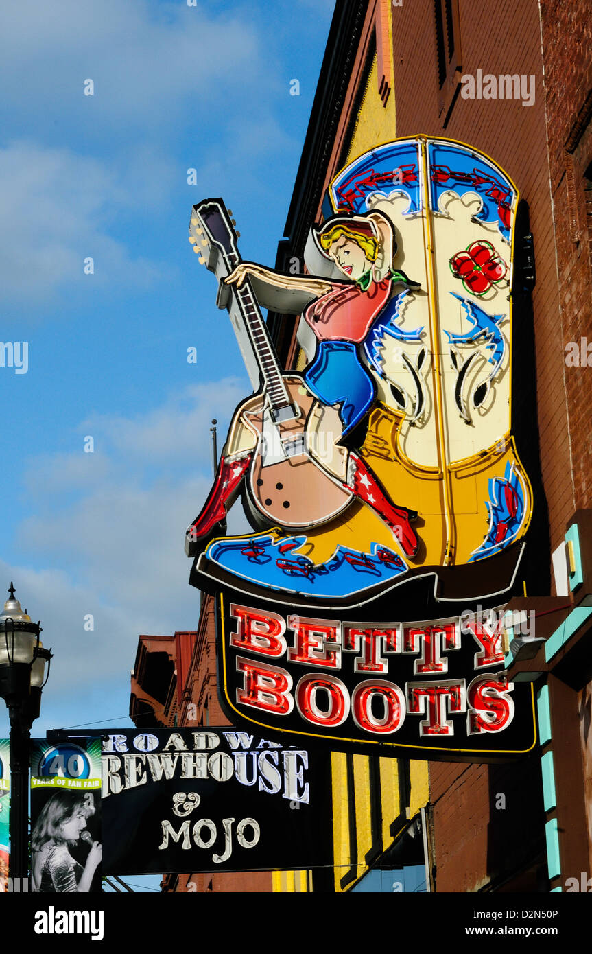 Betty Boots women's boot shop in Honky Tonk, Nashville, Tennessee ...