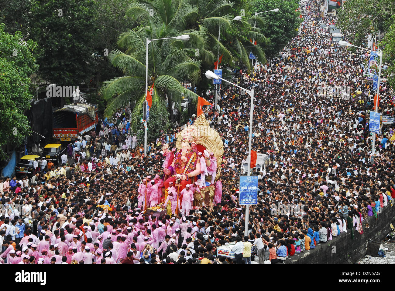 Ganesh immersion procession, Mumbai, Maharashtra, India, Asia Stock ...