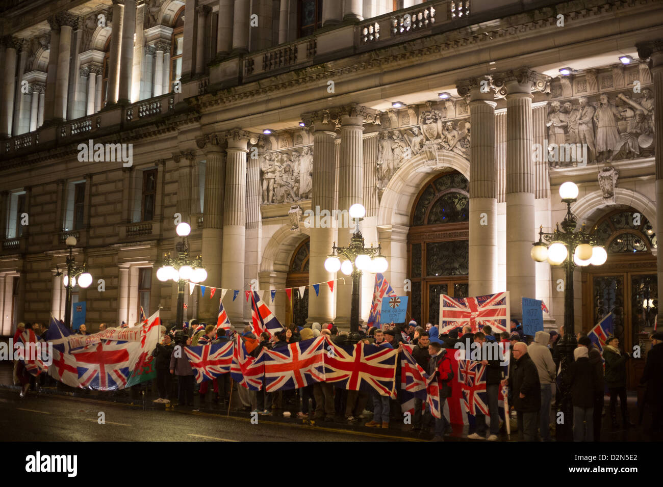 Unionists in Glasgow, in support of Northern Irish demonstrations ...