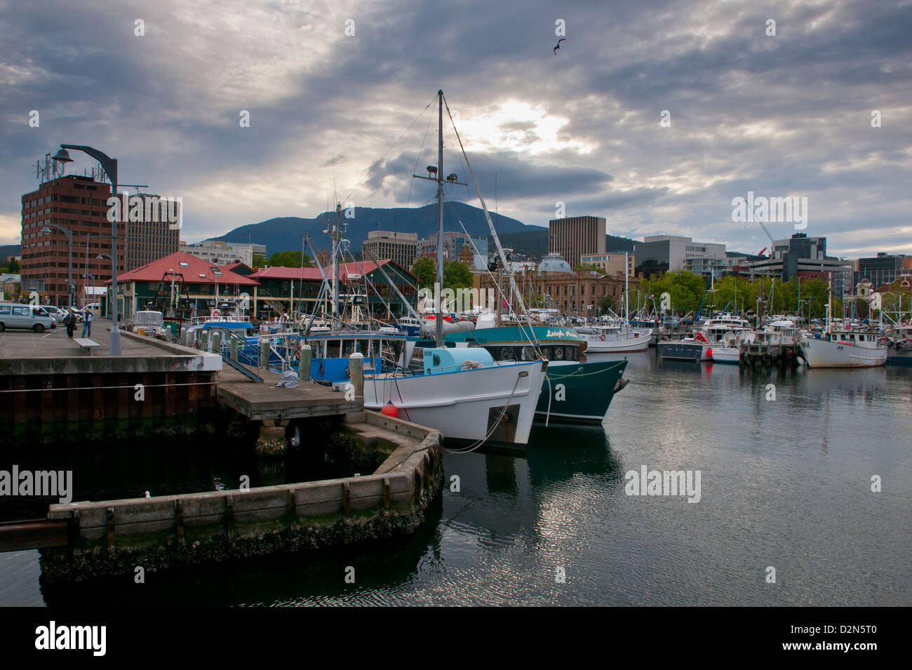 The harbour area of Hobart, Tasmania, Australia, Pacific Stock Photo ...