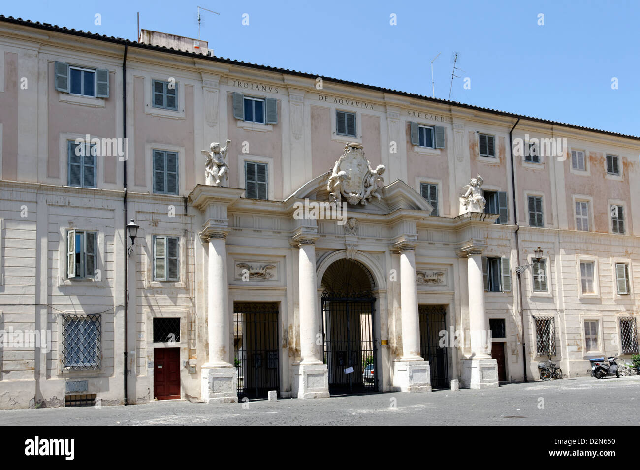 Rome. Italy. Grand entrance leading into the courtyard of Basilica ...