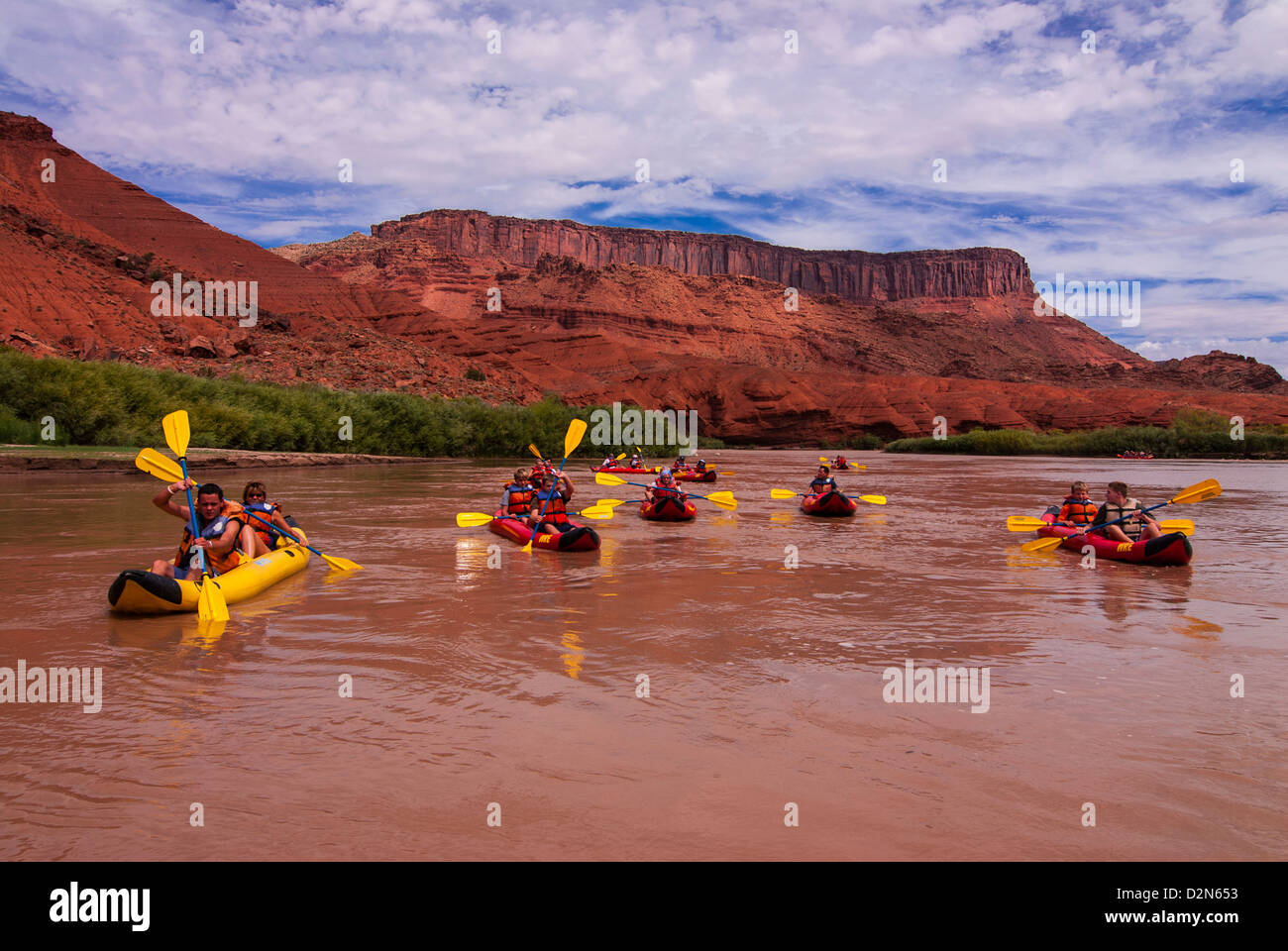 Rafting on the Upper Colorado River near Moab, Utah, United States of ...