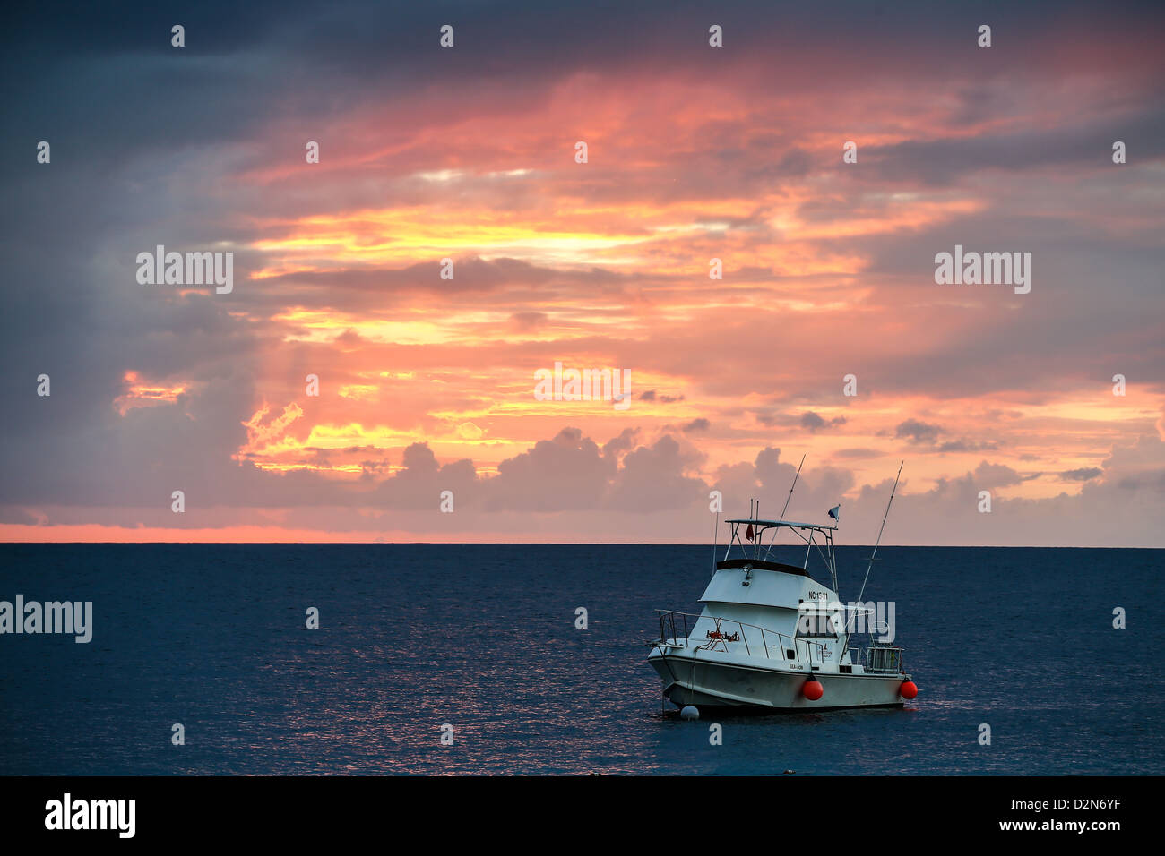 Sunset at the Caribbean island of Curacao Stock Photo - Alamy