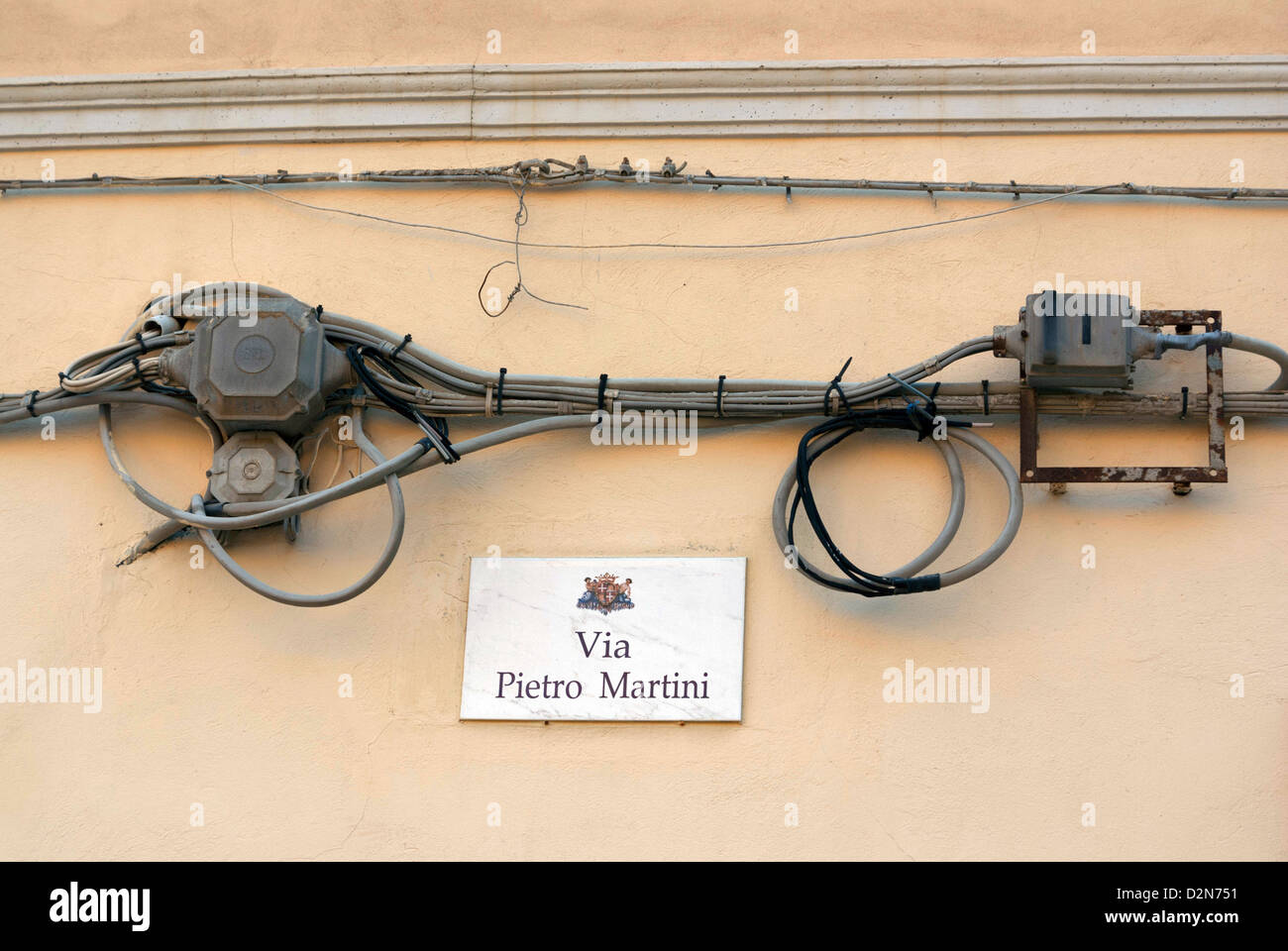 Electrical wiring in Cagliari, Sardinia Stock Photo - Alamy