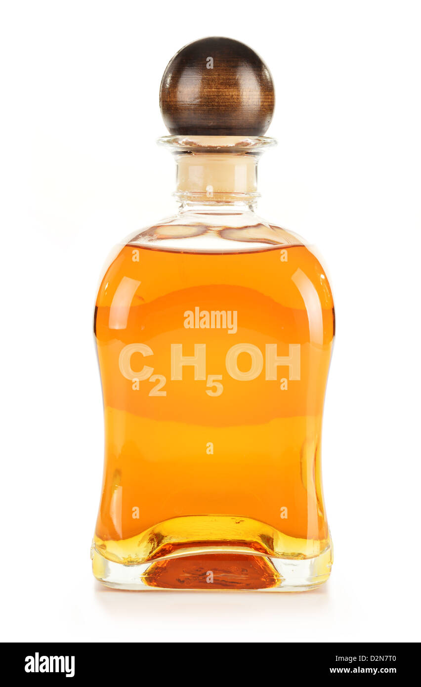 Bottle of alcoholic product isolated on white Stock Photo - Alamy