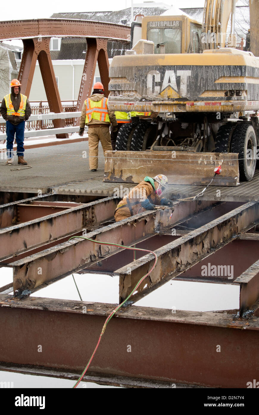 Lift bridge repair over Erie Canal Stock Photo - Alamy