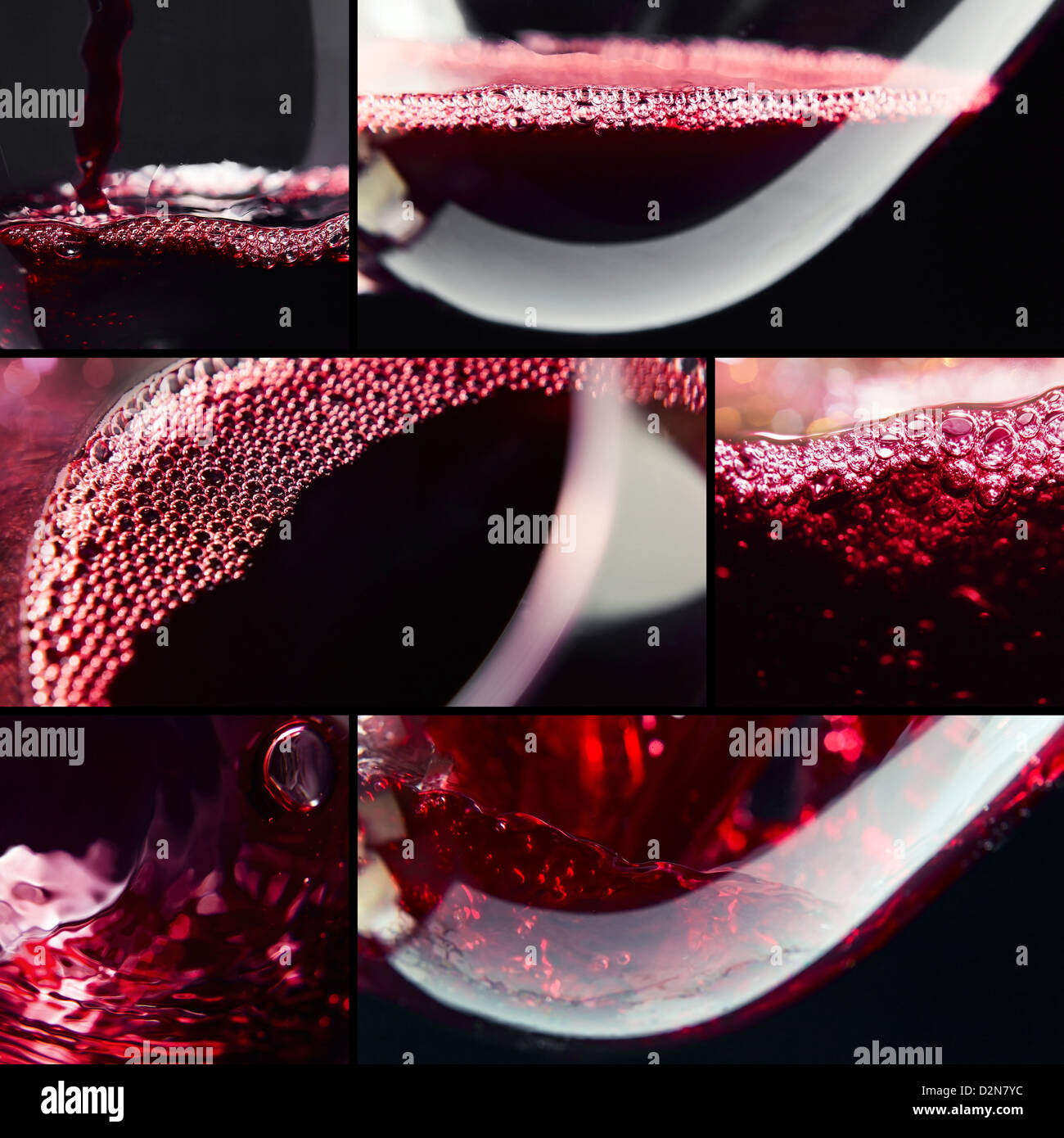 Red wine on a black background, abstract splashing, saved clipping path ...