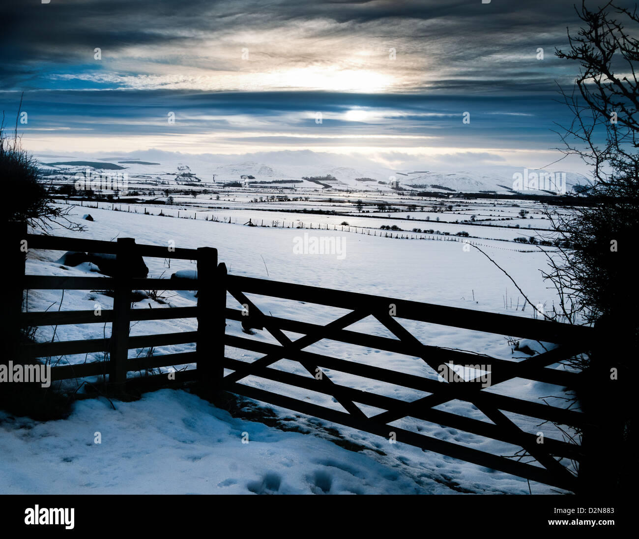 The Cheviot Hills viewed from Doddington just outside Wooler Stock ...