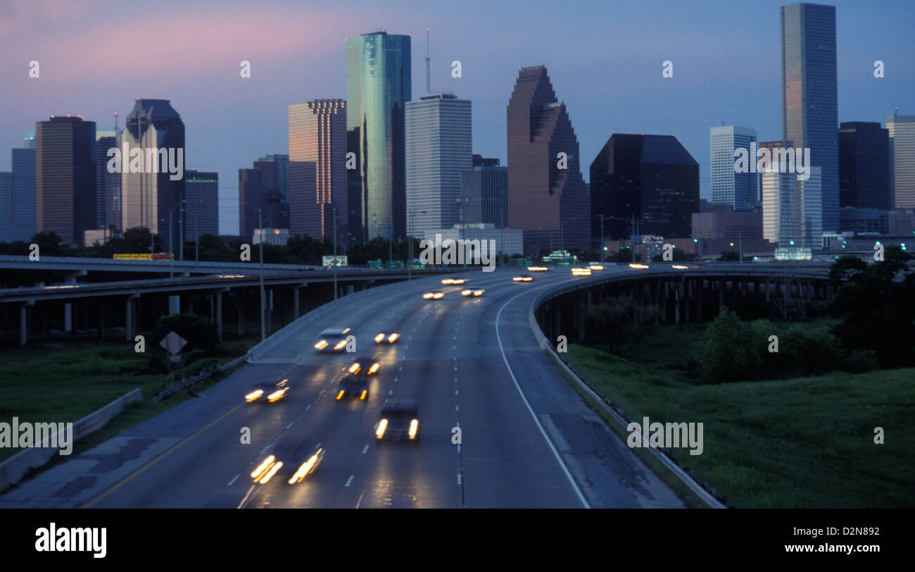 Night scene, Houston, Texas Stock Photo - Alamy