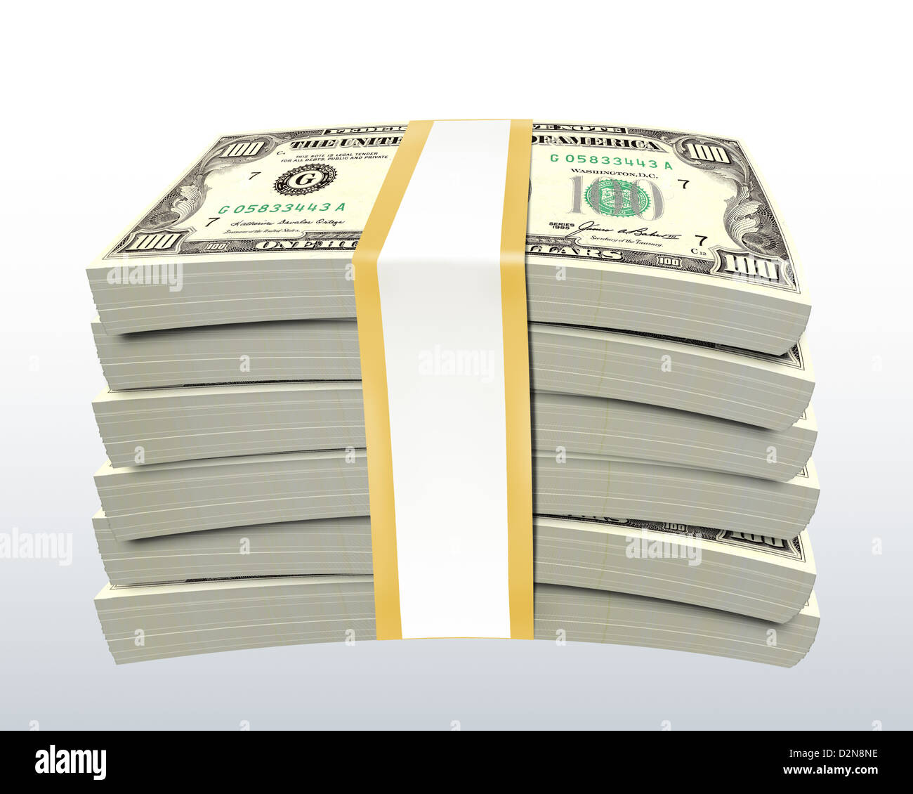 Stack of dollar bills - isolated with clipping path Stock Photo - Alamy