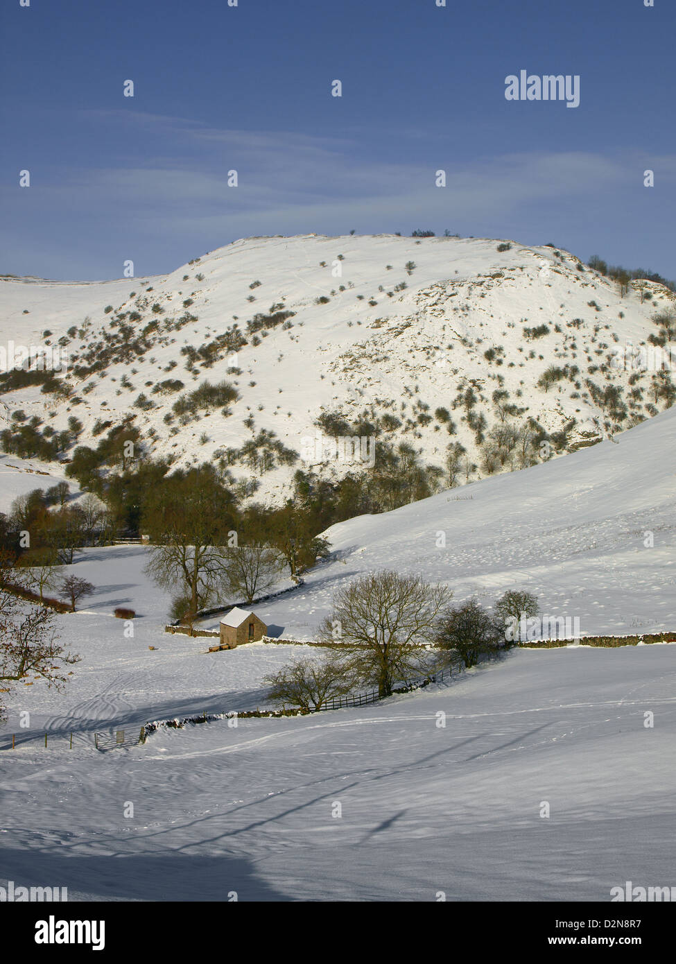 Dovedale & Barn Peak District Winter Stock Photo - Alamy