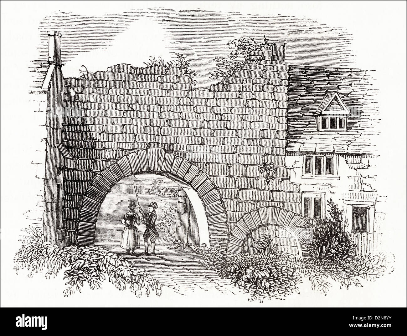 Roman gateway as seen in 1792 Newport Arch Lincoln England UK Victorian ...