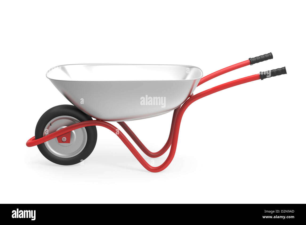 3d rendered image of wheelbarrow on white background Stock Photo - Alamy