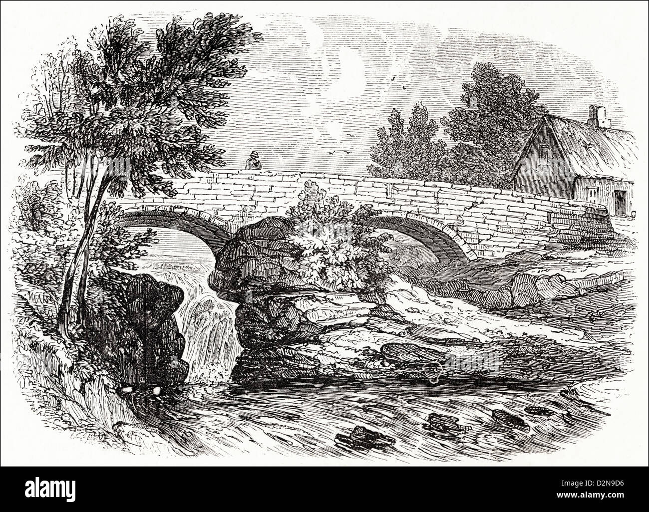 Roman bridge at Duntocher West Dunbartonshire Scotland UK Victorian ...