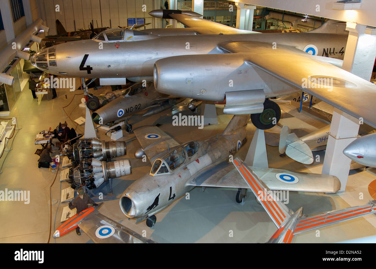 Cold War era Ilyushin Il-28, MiG-21F-13, and MiG-15UTI aircraft on ...