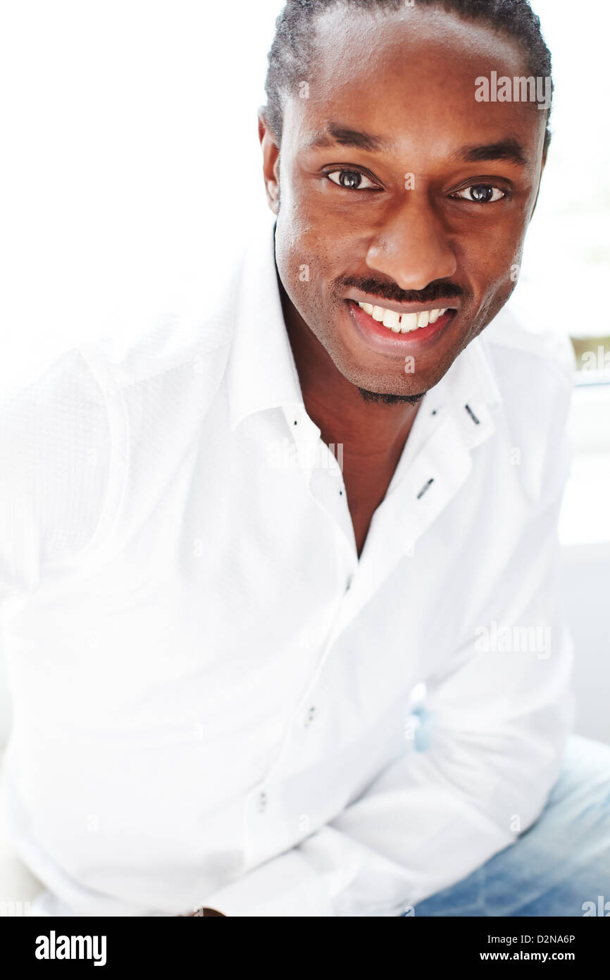 Portrait of smiling ethnic male Stock Photo - Alamy