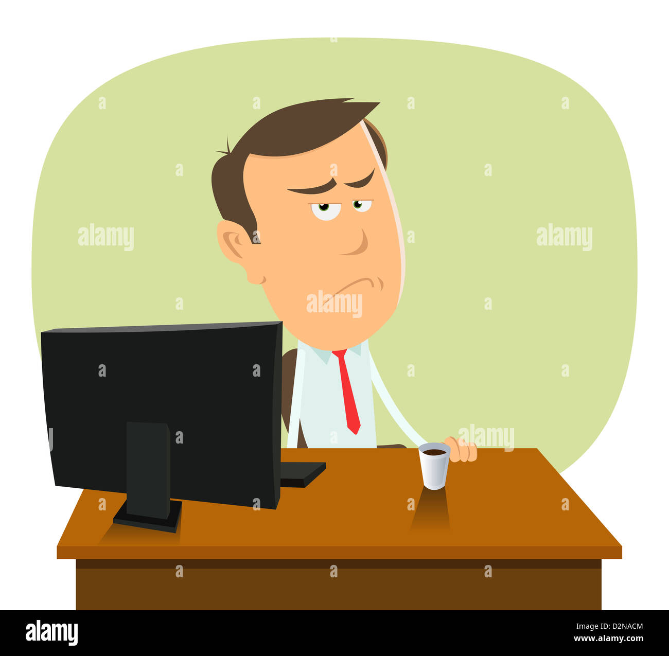 Illustration of a cartoon sad trader or banker in slump time Stock ...