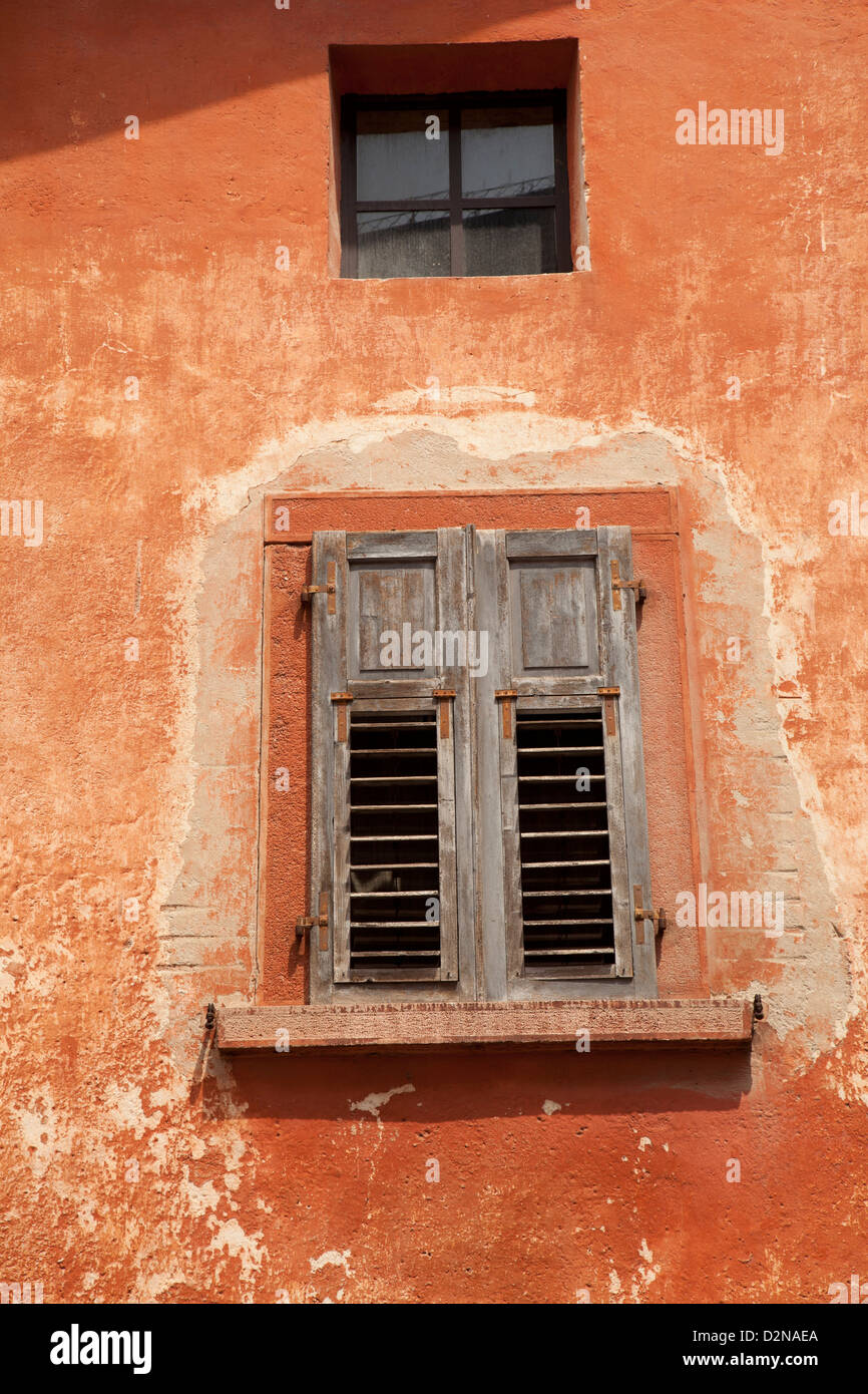 Shuttered Old wooden window Stock Photo - Alamy