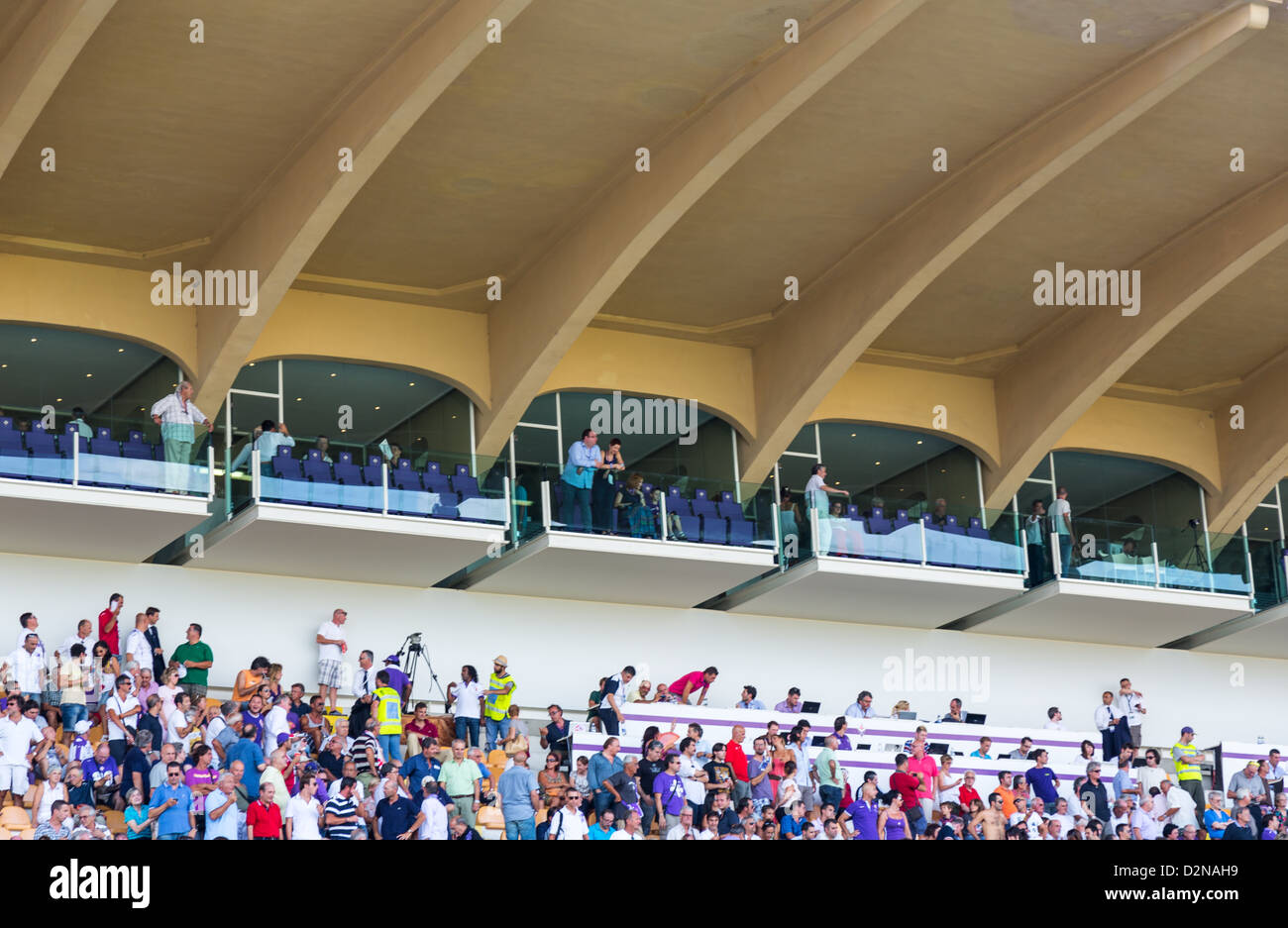 Italy, Florence, the main stand of the Artemio Franchi football stadium ...