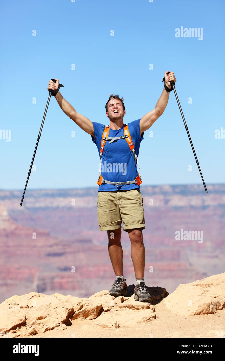 Hiker walking up summit hi-res stock photography and images - Alamy