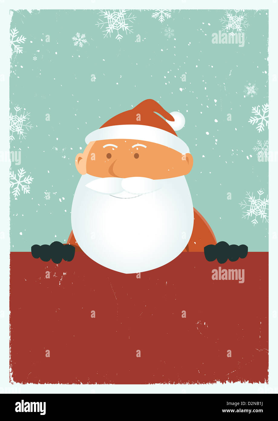 Illustration of a grunge santa claus banner background, for christmas ...